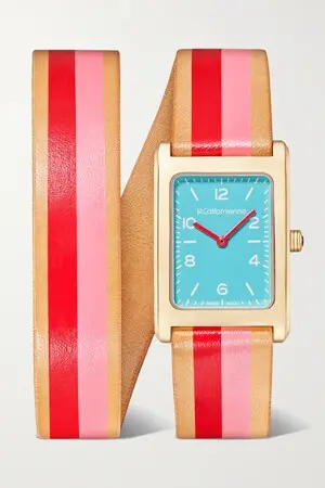 LACALIFORNIENNE Daybreak 24mm -plated Leather Watch - Gold