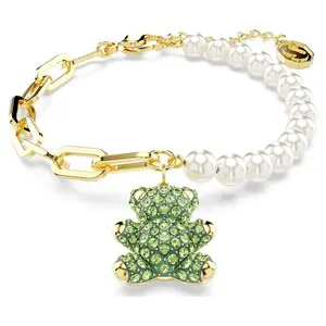 SWAROVSKI Teddy Bear Crystal Bracelet With Rose Gold Finish - Green