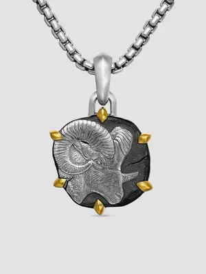 David Yurman Amulet In Sterling Silver With 18k Yellow Gold, 33mm - Aries