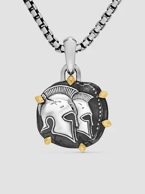 David Yurman Amulet In Sterling Silver With 18k Yellow Gold, 33mm - Gemini