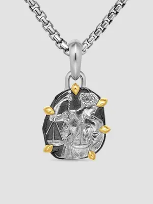 David Yurman Amulet In Sterling Silver With 18k Yellow Gold, 33mm - Libra