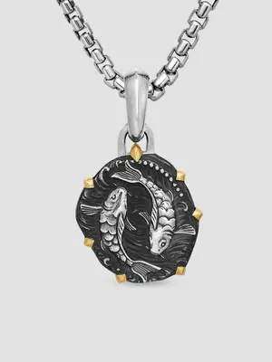 David Yurman Amulet In Sterling Silver With 18k Yellow Gold, 33mm - Pisces