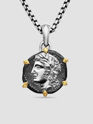 David Yurman Amulet In Sterling Silver With 18k Yellow Gold, 33mm - Virgo