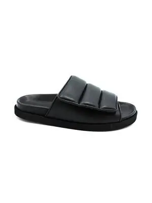 GIA BORGHINI Women's Quilted Leather Slides - Black  - Black