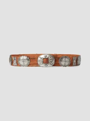 Ralph Lauren Casted Concho Leather Belt Brown
