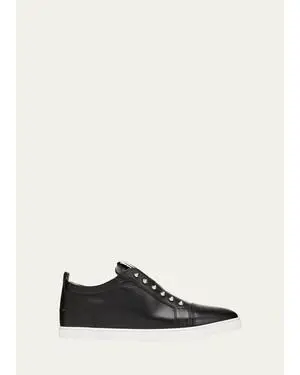 CHRISTIAN LOUBOUTIN Leather Slip-on Sneakers - Black