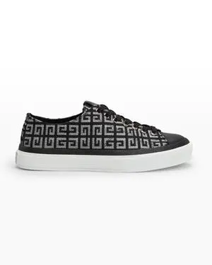 Givenchy Men's City Low-top 4g-jacquard Sneakers - Black Silvery