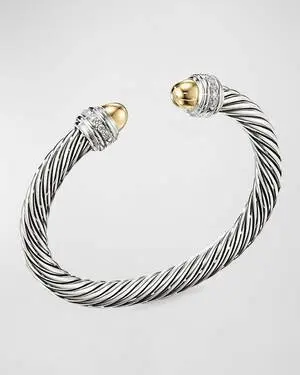 David Yurman David Yurman Cable Bracelet With Diamonds And 14k Gold Gold