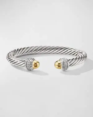 David Yurman David Yurman Cable Bracelet With Diamonds And 14k Gold One-color