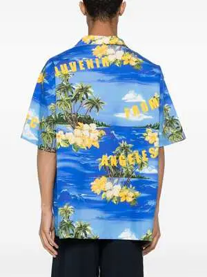 Gucci Palm Tree-print Bowling Shirt - Blue