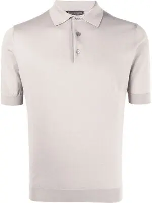 DELL'OGLIO Cotton Short-sleeve Polo Shirt - Neutrals
