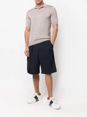DELL'OGLIO Cotton Short-sleeve Polo Shirt - Neutrals