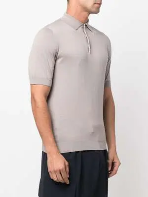 DELL'OGLIO Cotton Short-sleeve Polo Shirt - Neutrals