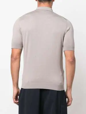 DELL'OGLIO Cotton Short-sleeve Polo Shirt - Neutrals