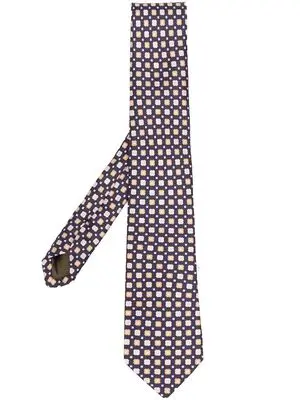 Church's Graphic-print Silk Tie - Blue