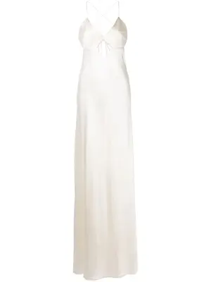 Michelle Mason Cut-out Gown - White