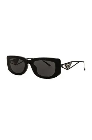 Prada Rectangle Sunglasses - Black & Dark Grey