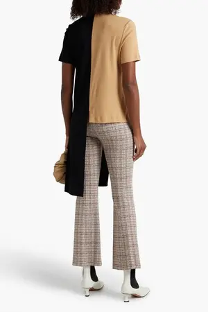 Rosetta Getty Asymmetrical Two-tone Cotton-jersey Top