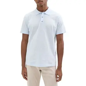 Theory Bron In Cosmos Slub Cotton Polo Shirt - Skylight