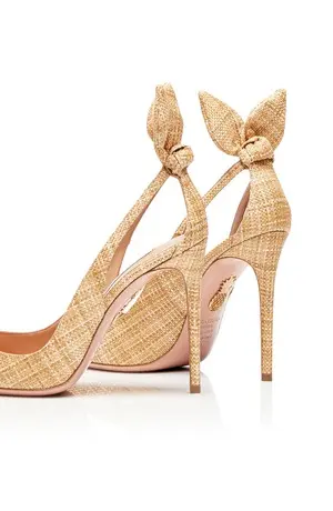 AQUAZZURA Woven Bow Tie Pump