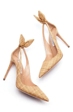 AQUAZZURA Woven Bow Tie Pump