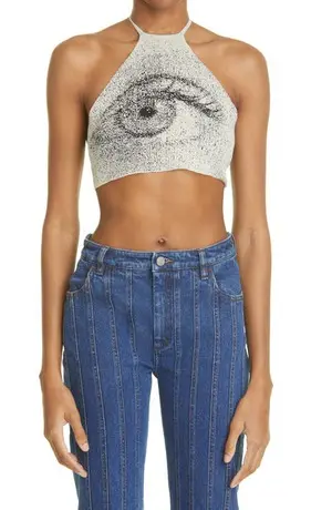 Paloma Wool Visto Crop Knit Halter Top - Ecru | Editorialist
