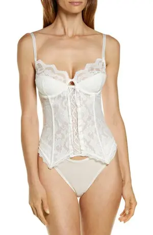 COQUETTE Lace Bustier Underwire Bra - White