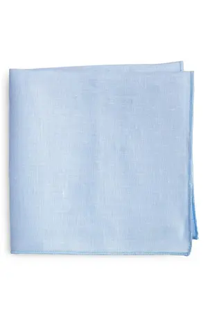 CLIFTON WILSON Linen Pocket Square Cool Blue