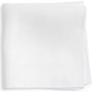 CLIFTON WILSON Linen Pocket Square - White
