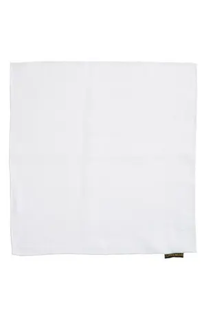 CLIFTON WILSON Linen Pocket Square - White