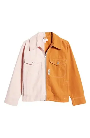 Topshop Colorblock Cotton Jacket