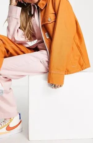 Topshop Colorblock Cotton Jacket