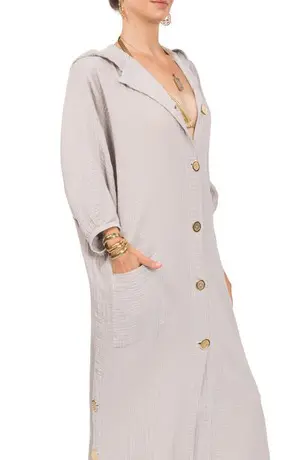 EVERYDAY RITUAL Jade Button-up Robe - Grey