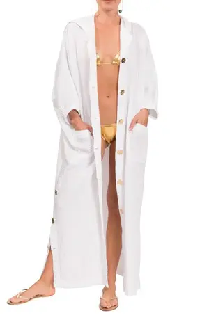 EVERYDAY RITUAL Jade Button-up Robe White