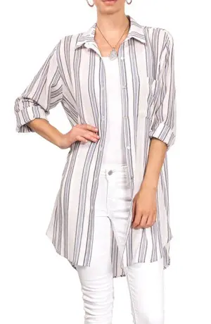 EVERYDAY RITUAL Rick Stripe Sleep Shirt