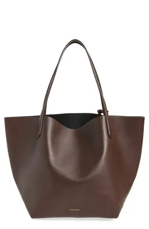 MANSUR GAVRIEL Soft Leather Everyday Tote - Chocolate/black