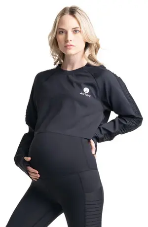 PREGGO LEGGINGS Kahina Active Crop Long Sleeve Maternity Top
