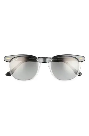 Ray-ban 52mm Square Polarized Sunglasses - Black/grey Gradient Polar
