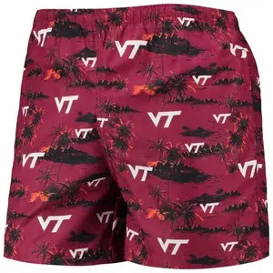 FOCO Virginia Tech Hokies Island Palm Swim Trunks