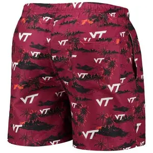 FOCO Virginia Tech Hokies Island Palm Swim Trunks