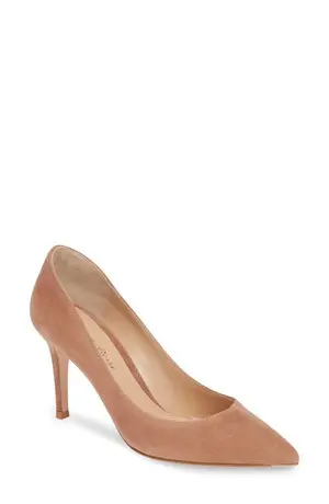 Gianvito Rossi Suede Pointed Toe Pumps