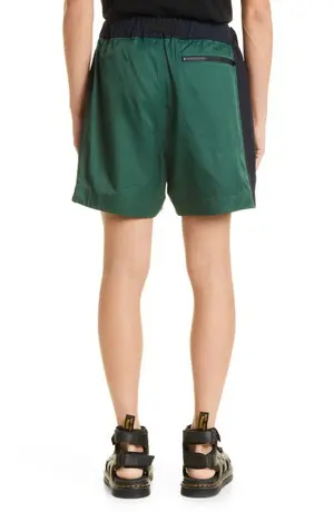 Sacai Belted Colorblock Twill Shorts