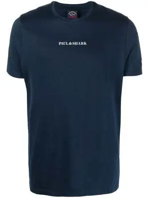 Paul & Shark Reflective-logo Organic Cotton T-shirt - Blue