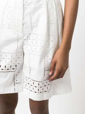 MSGM Perforated Cotton Shorts
