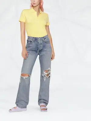 Polo Ralph Lauren Julie Logo-embroidered Polo Shirt - Yellow