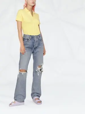 Polo Ralph Lauren Julie Logo-embroidered Polo Shirt - Yellow