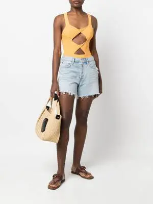 Stella McCartney Cut-out Knit Bodysuit - Orange
