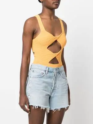 Stella McCartney Cut-out Knit Bodysuit - Orange