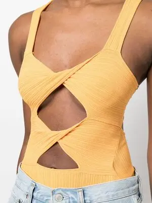 Stella McCartney Cut-out Knit Bodysuit - Orange