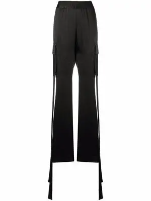Balmain Satin Cargo Trousers - Black